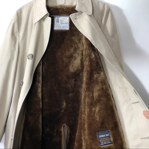 London Fog | Jackets & Coats | Vintage London Fog Faux Fur Lined Trench Coat Size 42 Long Size ...
